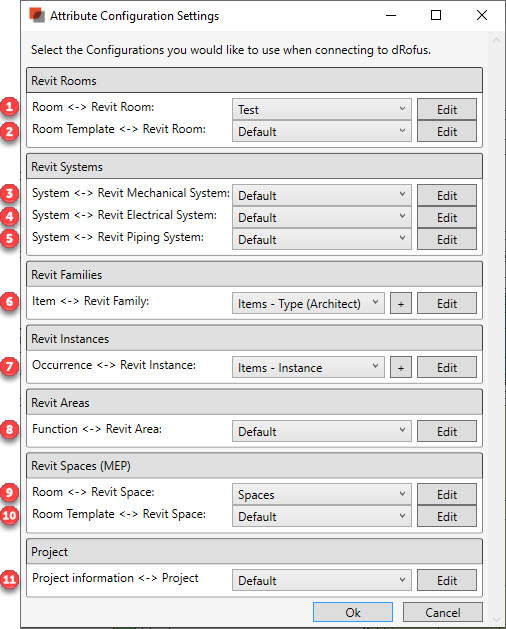 Attribute Configuration Settings interface